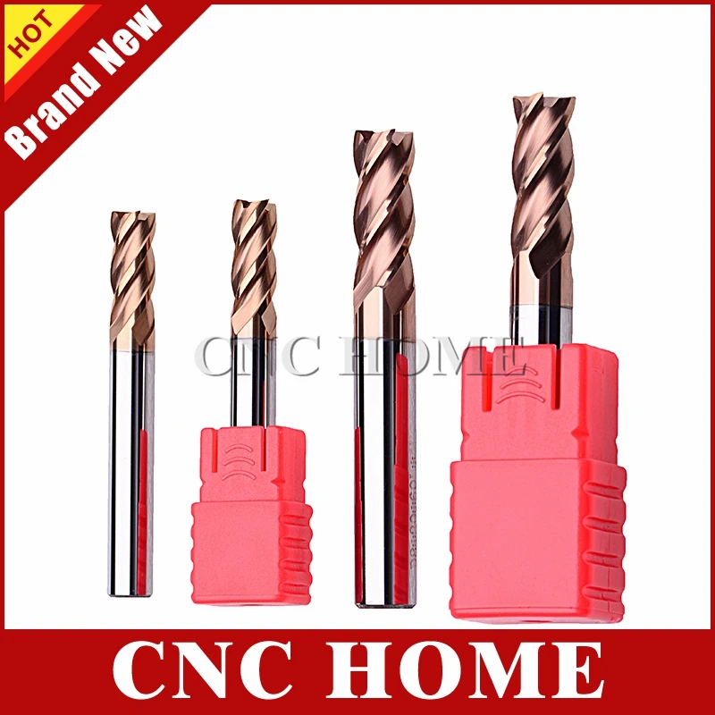 HRC55 Carbide End Mill 1 2 4 5 6 8 10 12mm 4 Flute Milling Cutter Alloy Coating Tungsten Steel ...