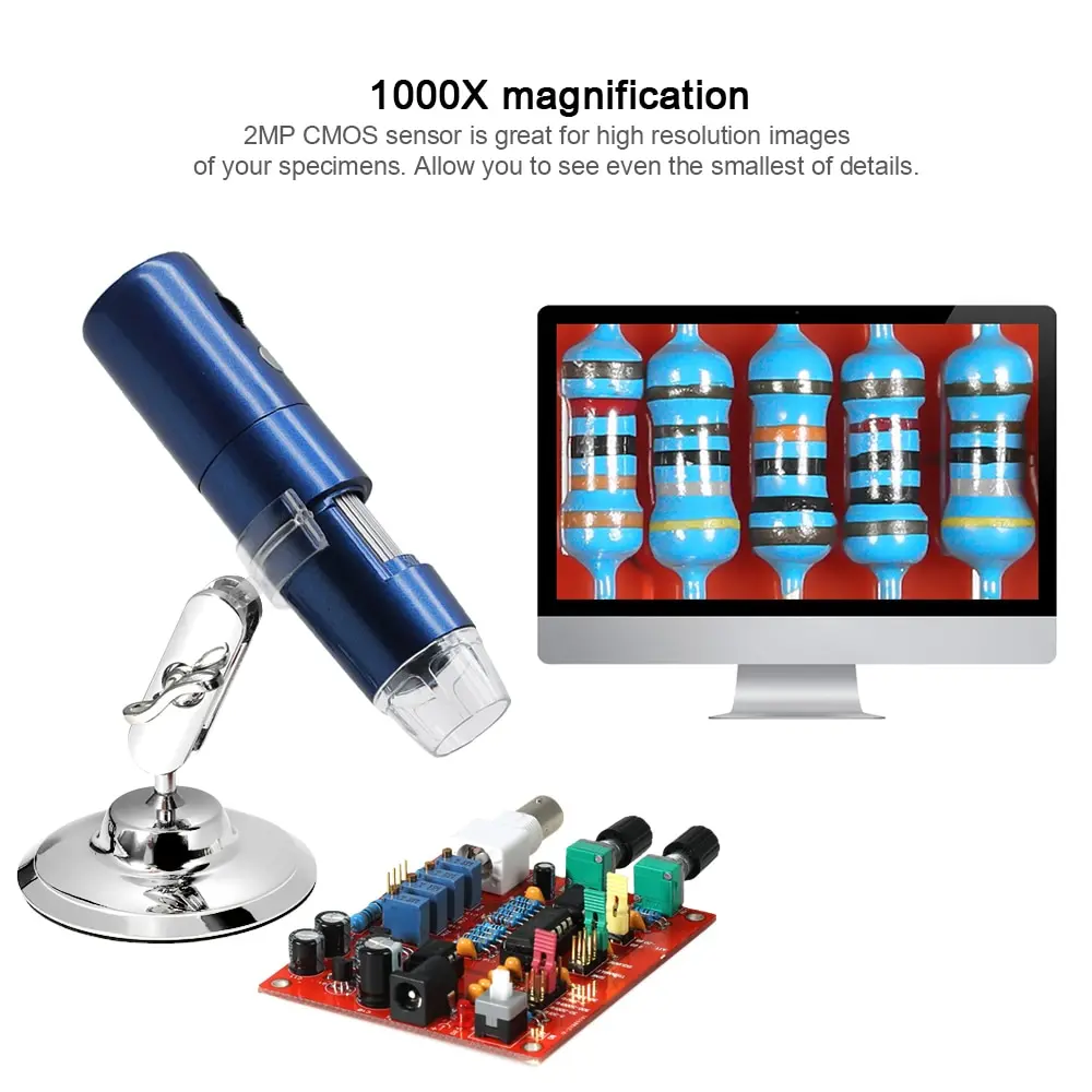 Wi-Fi Microscope Digital Microscopio Zoom Handheld LED Magnifier ...