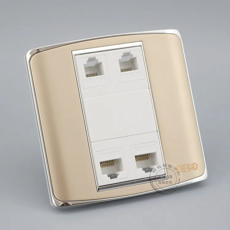 4 Port RJ11 Cat3 & RJ45 Cat5e Network Ethernet LAN Champagne Color ...