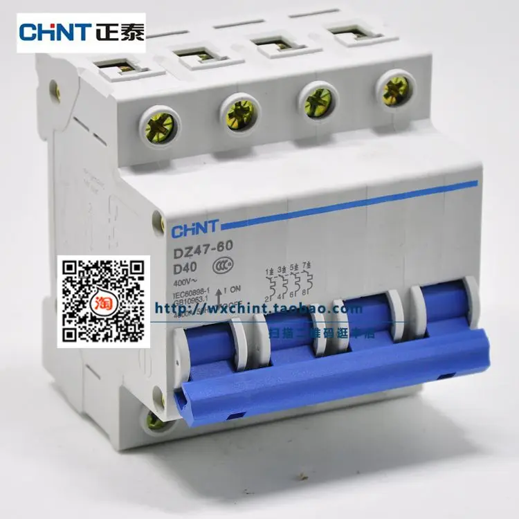 Chint breaker lucht schakelaar automatische zekering dz47 60 d40 4p 40a nep een boete tien|d40 ...