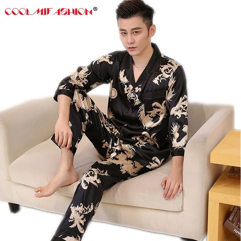 Pajamas for men pyjama homme silk shirts pyjamas hombre male sleepwear ...