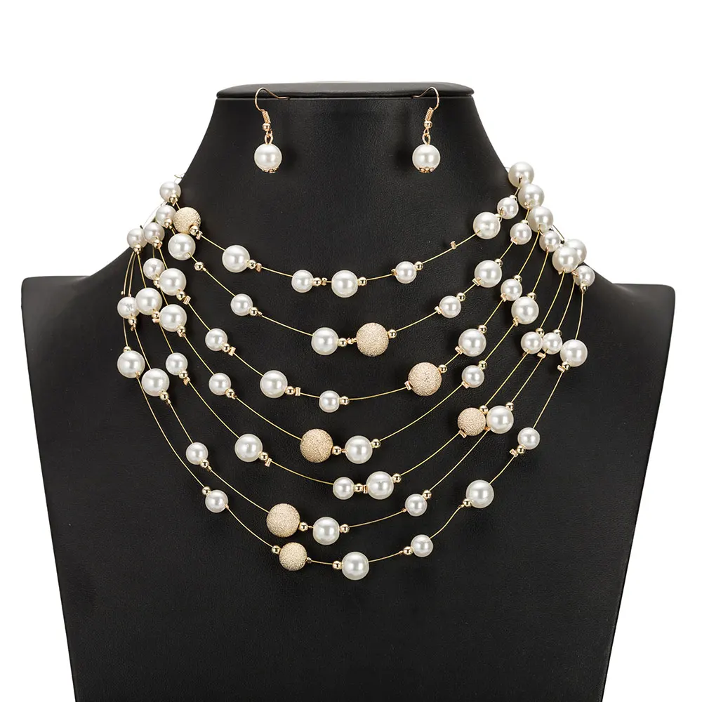 KMVEXO-Fashion-Gold-Color-Multi-Layer-Chains-Imitation-Pearl-Jewelry ...