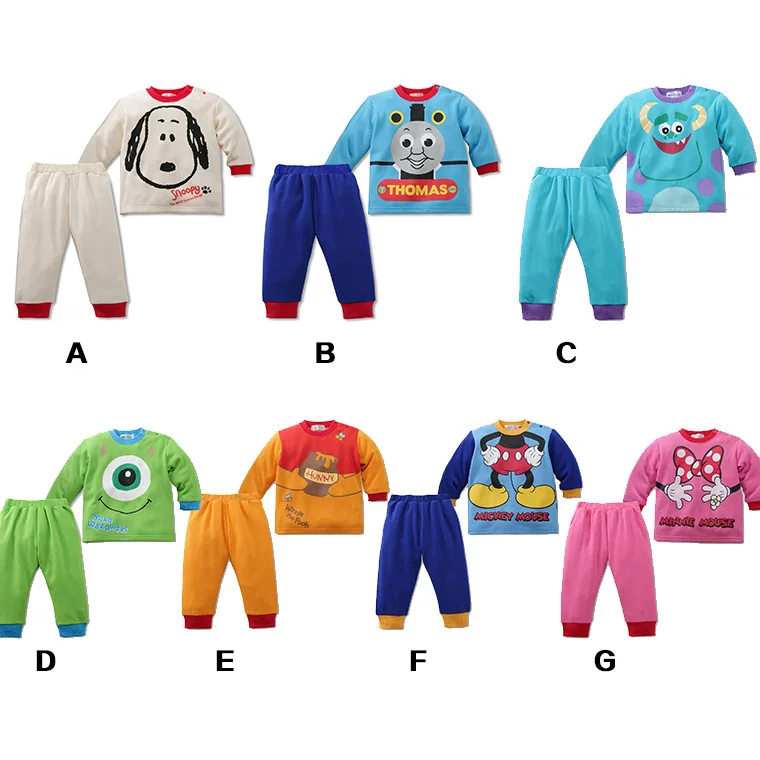 Cartoon-Characters-Children-Pajamas-Suits-Kid-s-Sleepwear-Long-Pants ...