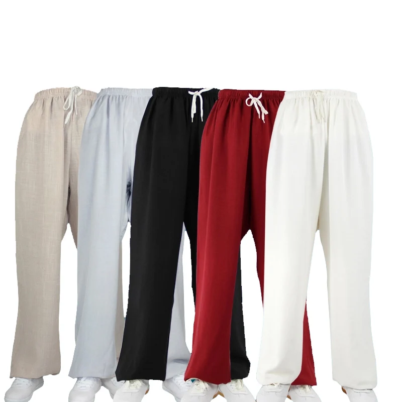 Unisex High Quality Cottonandlinen Summerandspring Tai Chi Trousers Martial