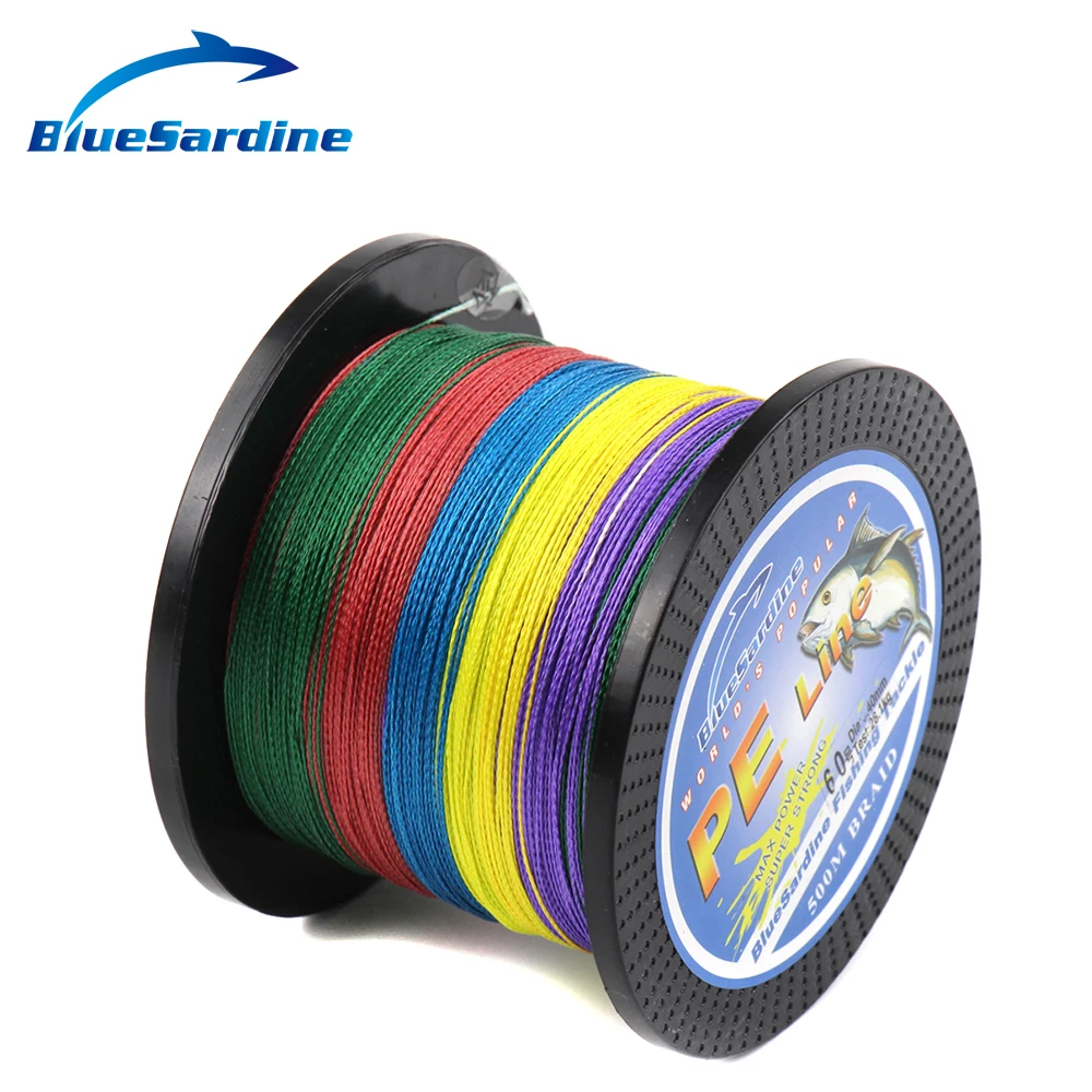 BlueSardine Multi Color 500M Braided Fishing Line Super Strong ...