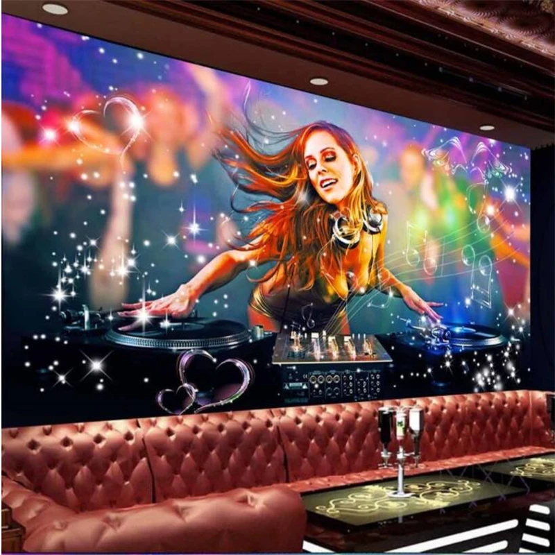 Beibehang Custom Wallpaper Cool Ktv Nightclub Bar Sexy Beauty Tooling
