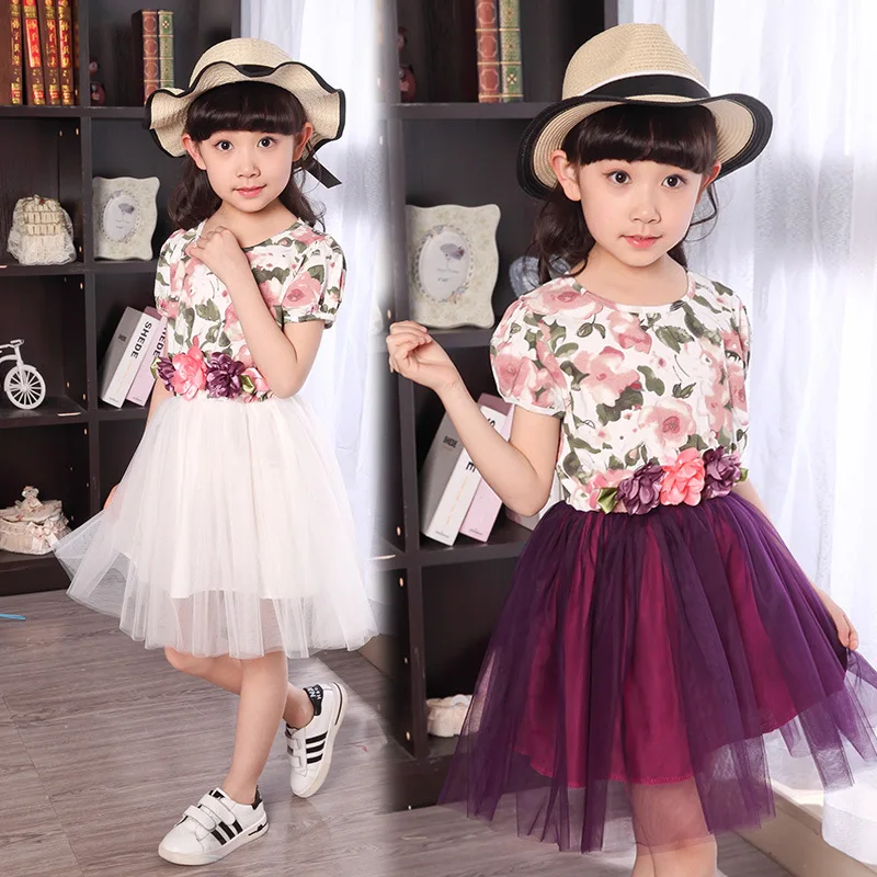 Anlencool 2020 Brand The child three flower dress in the Korean version ...