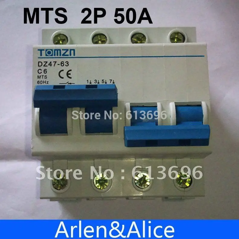 2P-50A-MTS-Dual-power-Manual-transfer-switch-Circuit-breaker-MCB-50HZ ...