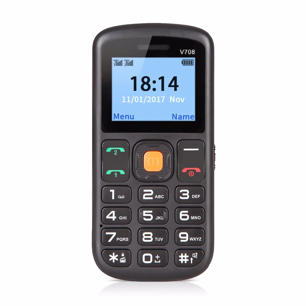 Uniwa V708 Mobile Phone 2G GSM Dual SIM Cellphone Phone Bluetooth EN Keyboard SOS Button ...