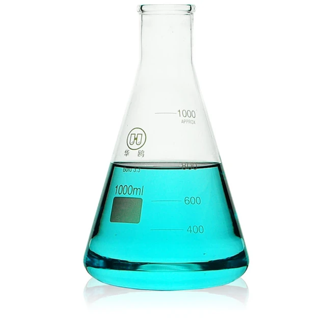 1000ml,Glass Erlenmeyer Flask,1L,Lab Conical Bottle,Normal, 57% OFF