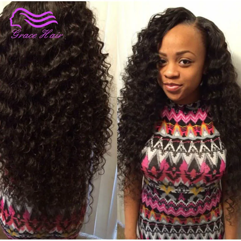 Prom Queen Hair Brazilian Deep Wave Curly Virgin Hair 4 Bundle ...