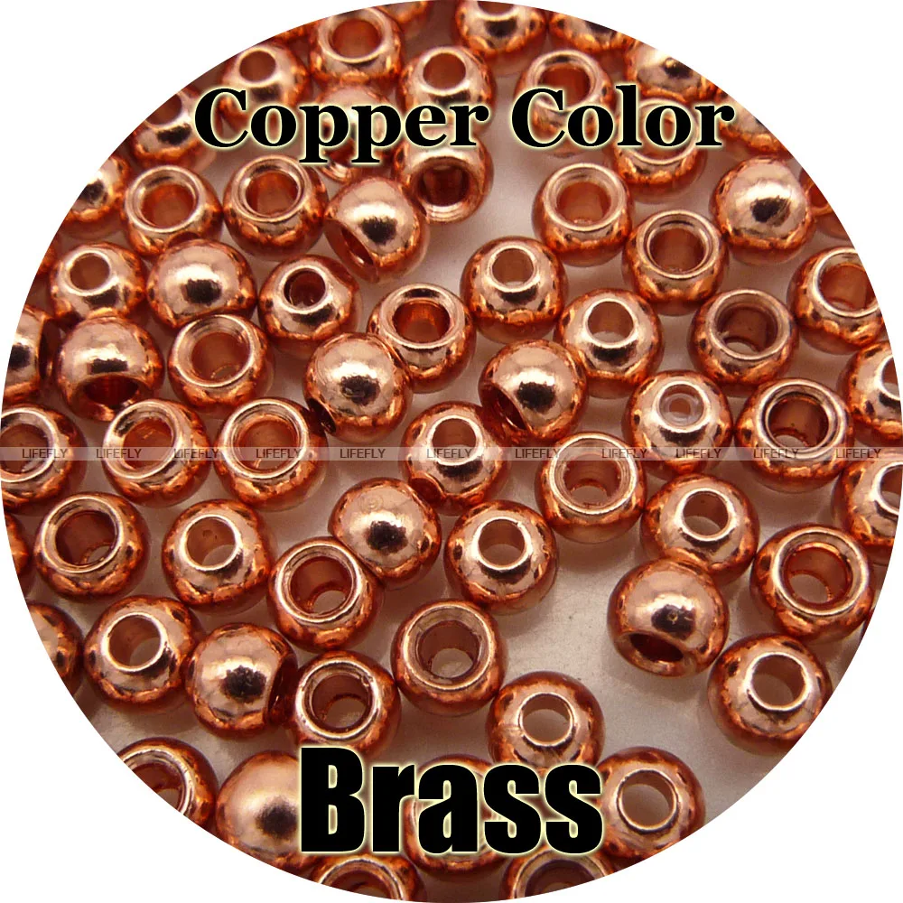 Copper Color, 200 Brass Beads, Countersunk, Fly Tying, Fishing ...
