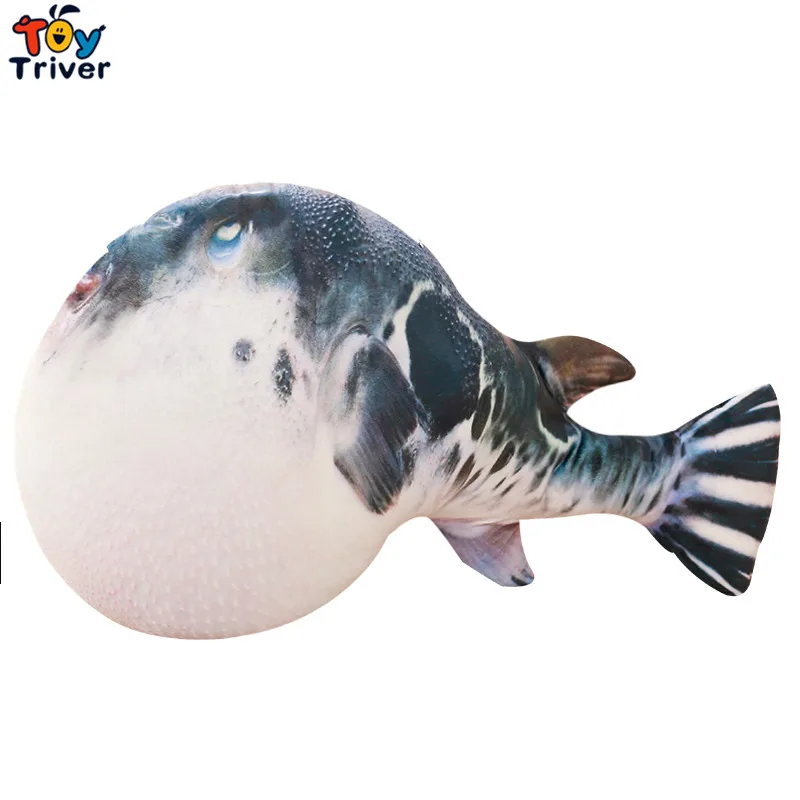 Cute Puffer Fish Plush Toys Stuffed Sea Animals Doll Baby Kids Children ...
