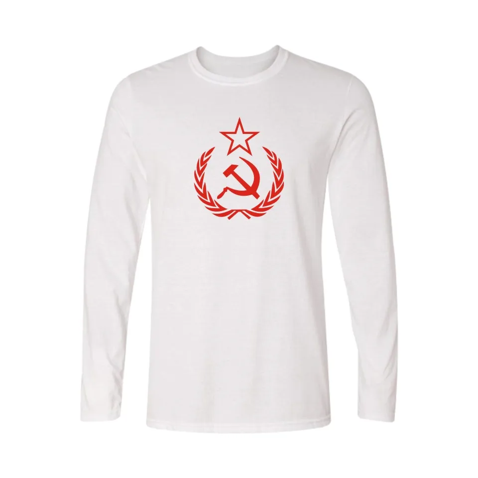 Soviet-Union-Style-CCCP-Black-and-White-T-Shirt-Men-with-Russian-Long ...