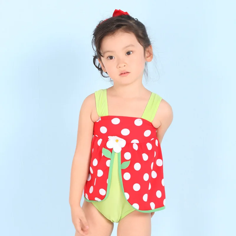 Red-Floral-Beachwear-Dot-Toddler-Swimwear-Girl-Bathing-Suit-Bikini ...