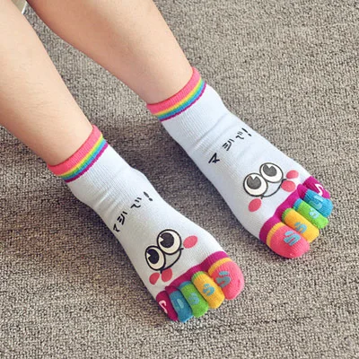 Cute Toe Crew Finger Cotton Women's Socks