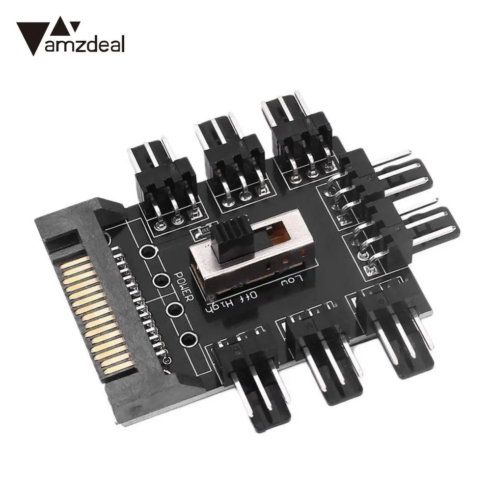 amzdeal 1 to 8 Hub Fan Cooling Multi Way For SATA Cooler Splitter ...