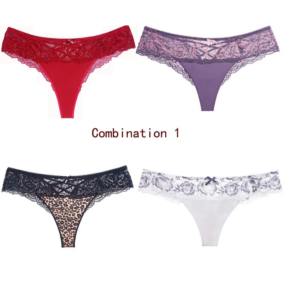 Nadaisy New Sexy Thongs Lot Women Lace High Cut Panties Low Waist