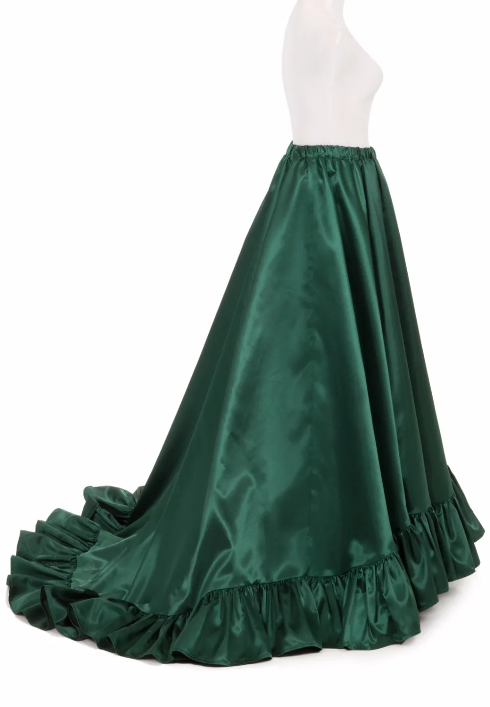 Victorian Satin Ruffled Skirts Victorian French Pleated Gathered Bustle ...