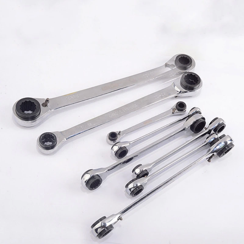 1Piece Double End Ratchet Wrench 4 In 1 Multi Spanner Wrenches Two-way ...