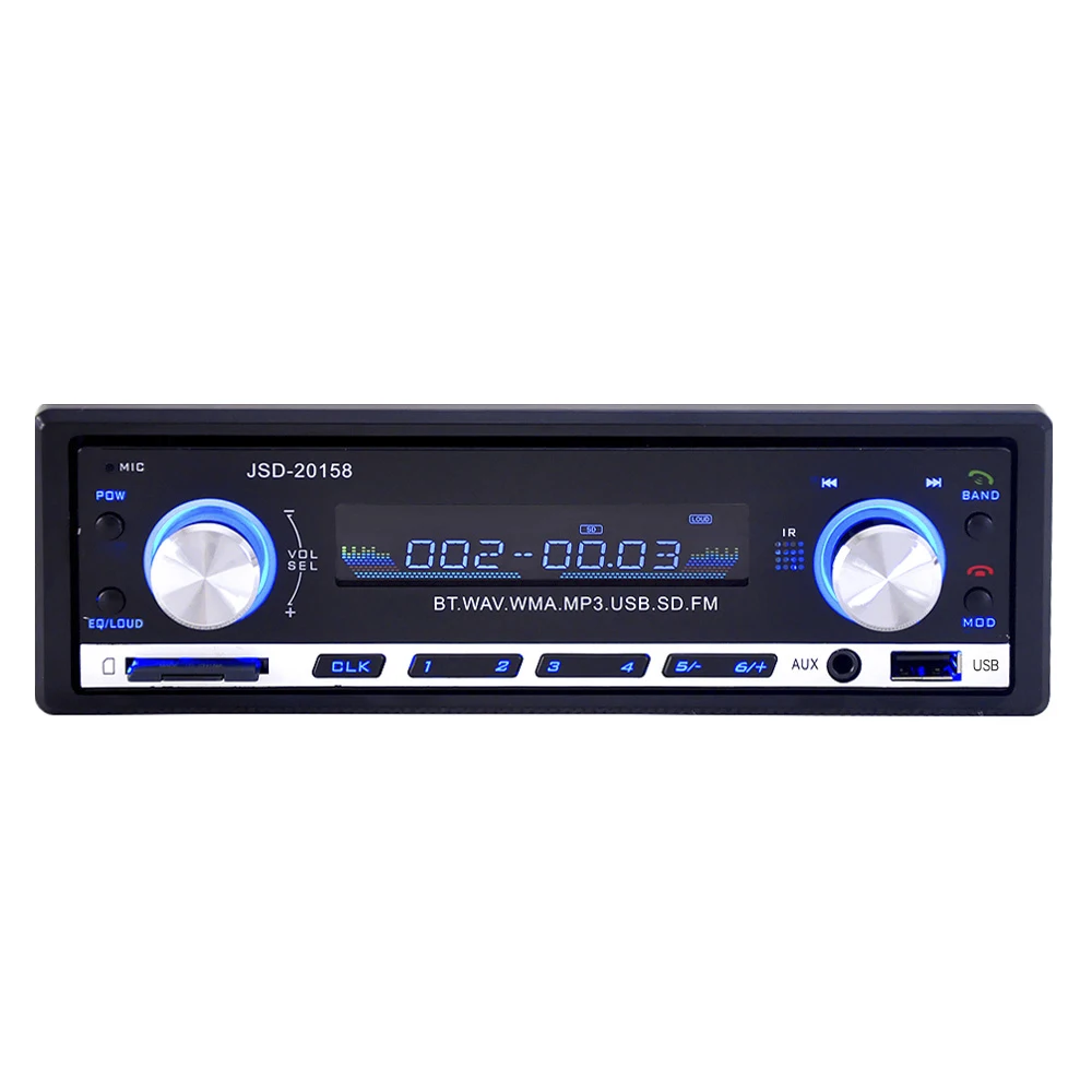 JSD 20158 1 Din Car Audio Auto Radio estéreo de música Bluetooth MP3 FM ...