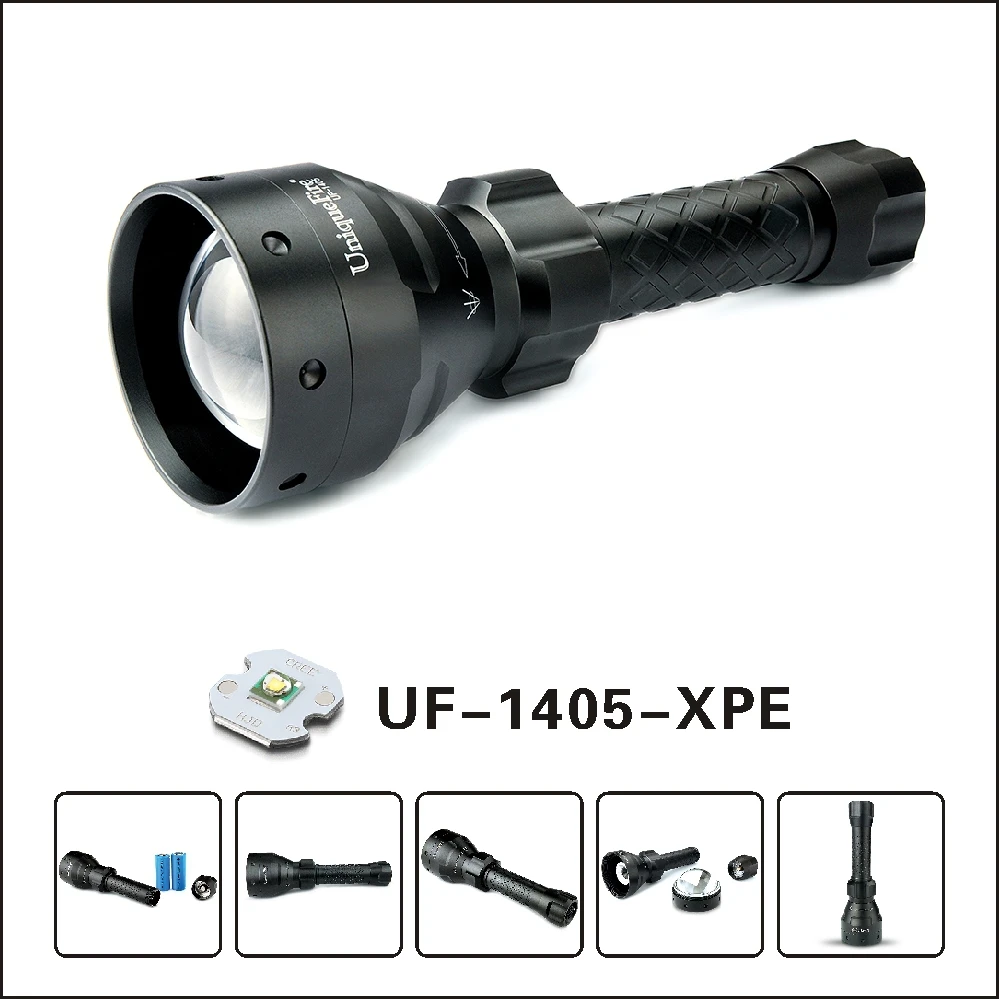 UniqueFire 1405 XP E Led Flashlight Green/Red/White Light Rechargeable ...