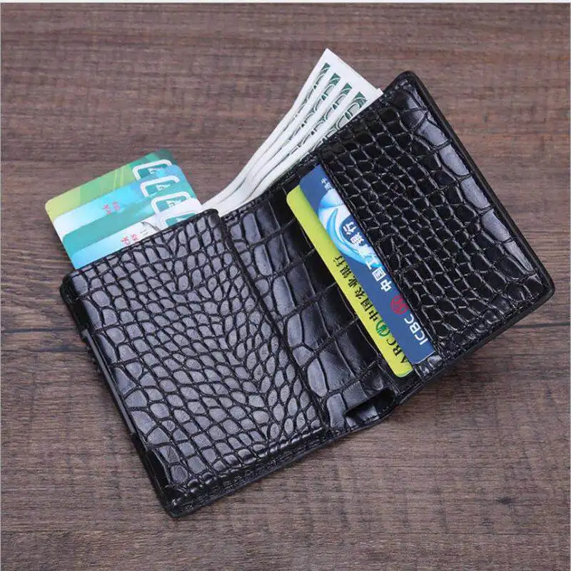 Weduoduo Anti Rfid Protection Men Women Credit Card Holder Pu Leather ...
