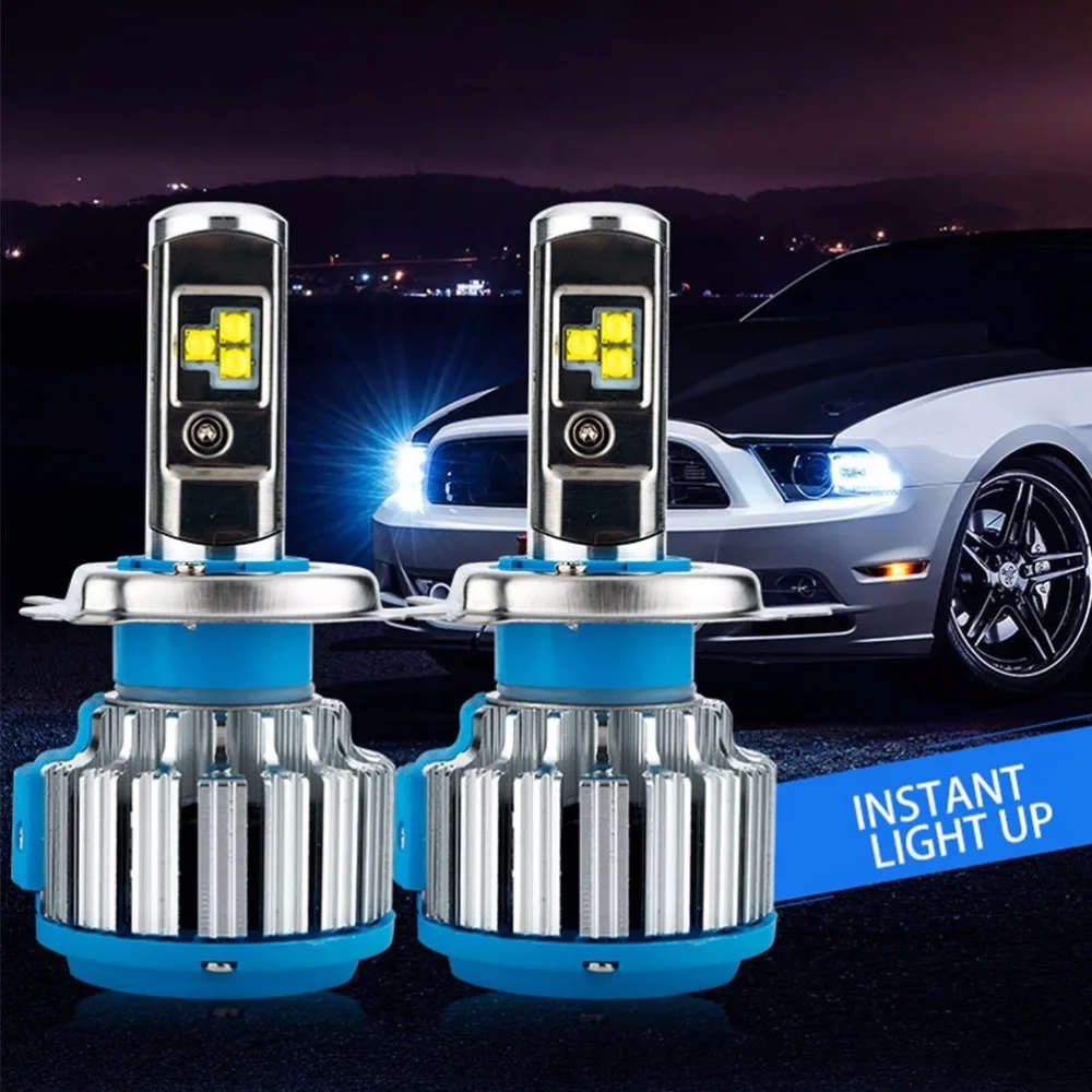 One Set 70w H7 H4 Turbo Led Headlight 6000k Canbus Motorcycle Auto Car ...