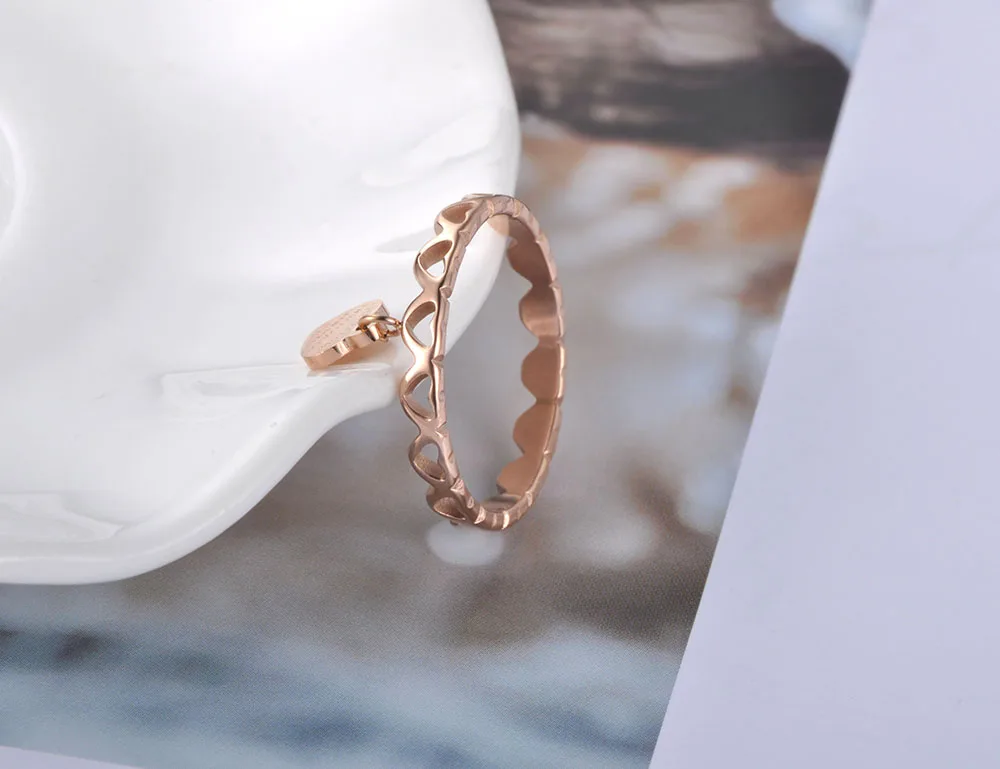 Romantic Eternal Love Heart Charm Rose Gold Ring | Muduh Collection