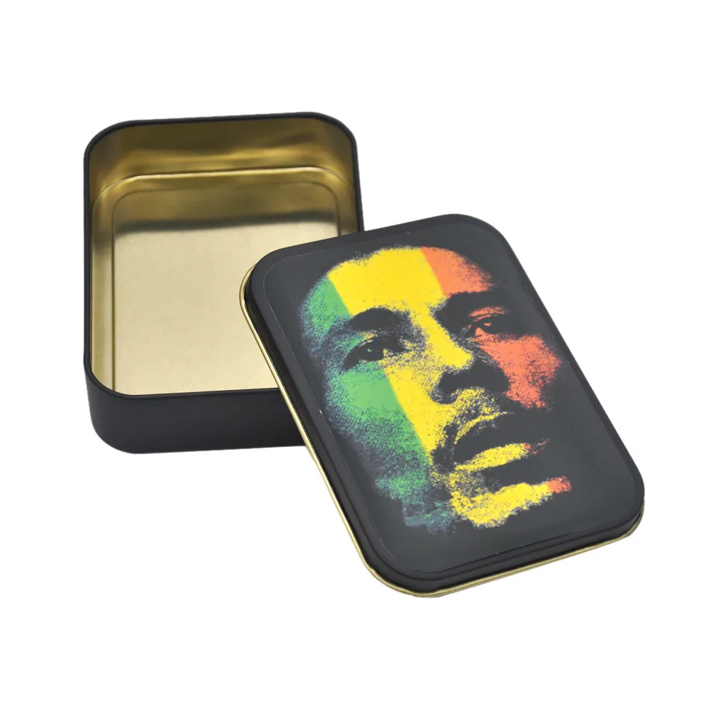 1 X King size Reggae Rasta Metal Tobacco Box Size (110mm*80mm ...