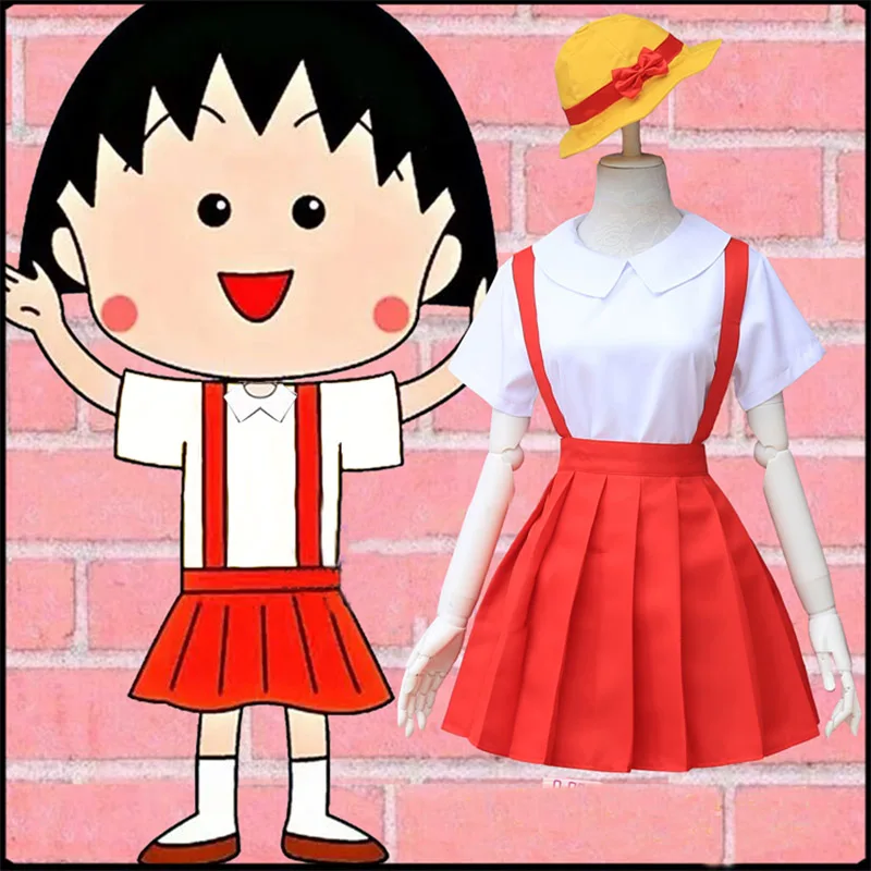 Kids Adult Amine Chibi Maruko Chan Cosplay Costumes School uniforms ...