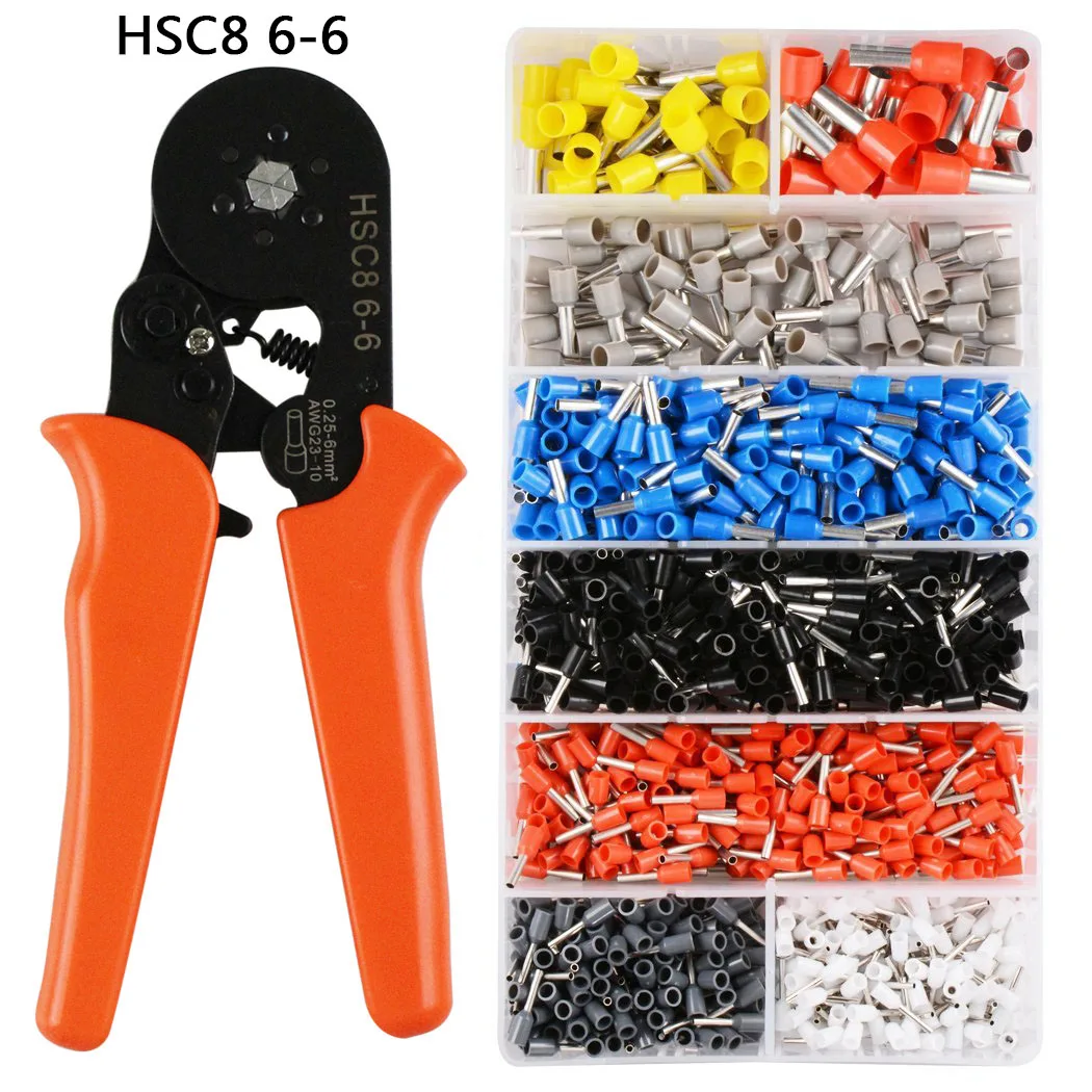 Self-Adjustable Crimping Plier + Crimping Terminals Sets AWG24-10 Wire ...