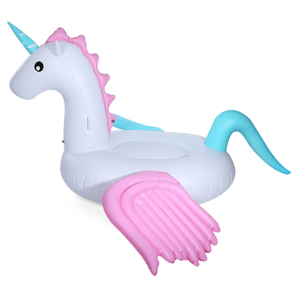 Big Inflatable Cartoon Unicorn Pegasus Kids Swimming Pool Toy Float Bed ...