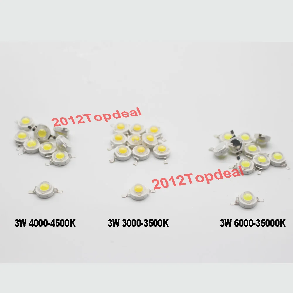 50pcs 3w High Power Warm White Cool White Natural White 3000k 4500k ...
