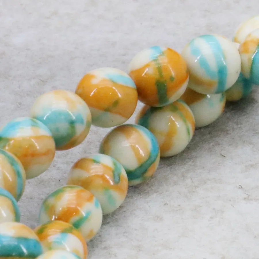 Popular-8mm-Semi-precious-Riverstone-Rain-Flower-Rainbow-Stone-Gem ...