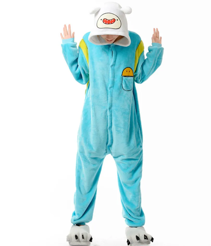 Anime Pijama Cartoon Unisex Adult Finn Pajamas Cartoon Cosplay Costume ...