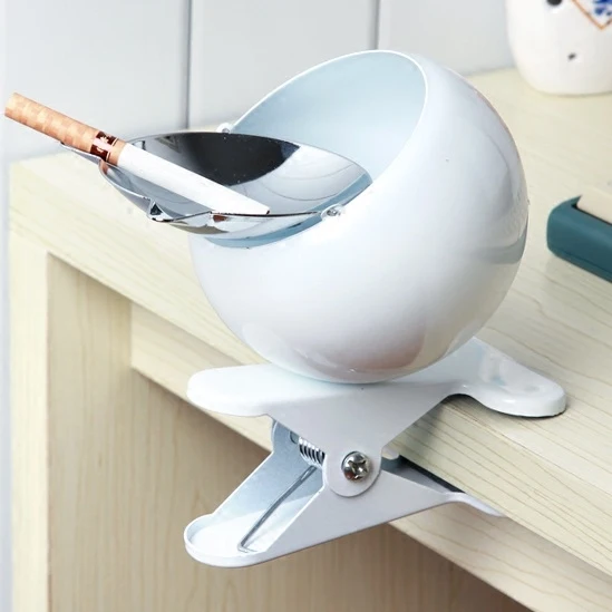 Portable Decorative Ashtray - Smokeless, Metal Body with Lid & Clamp in ...