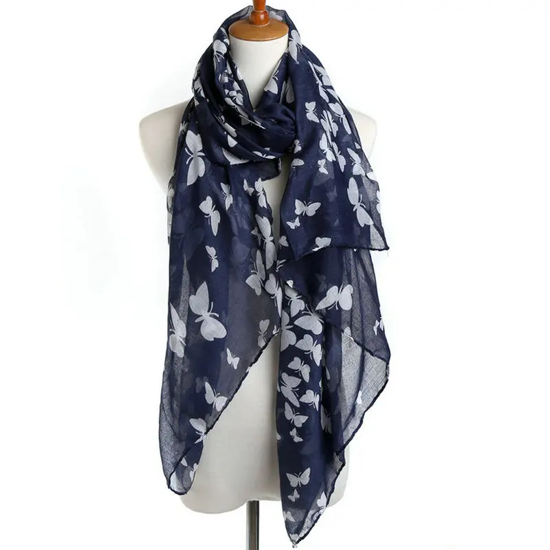 Spring Summer Butterfly Scarf Flouard Flying Butterfly Cape Shawl ...