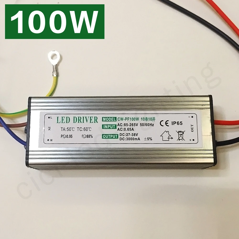 LED Driver 100W IP65 Waterproof COB LED Power Supply Output 30V 36V ...