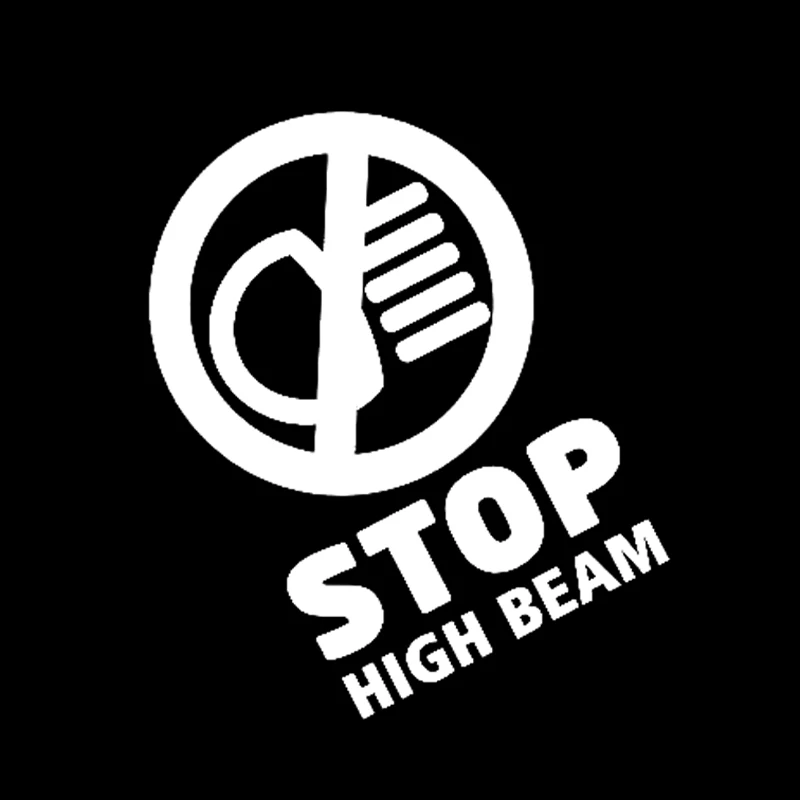 10CM11.7CM Stop High Beam Warning Graphic Auto Motorcycle SUVs Bumper ...