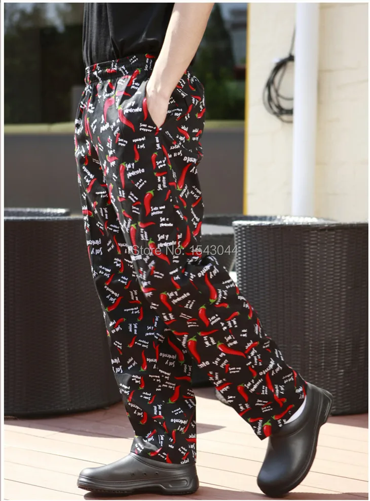 Fashion kitchen work pants Elastic Band chef pants Kitchen accessories ...