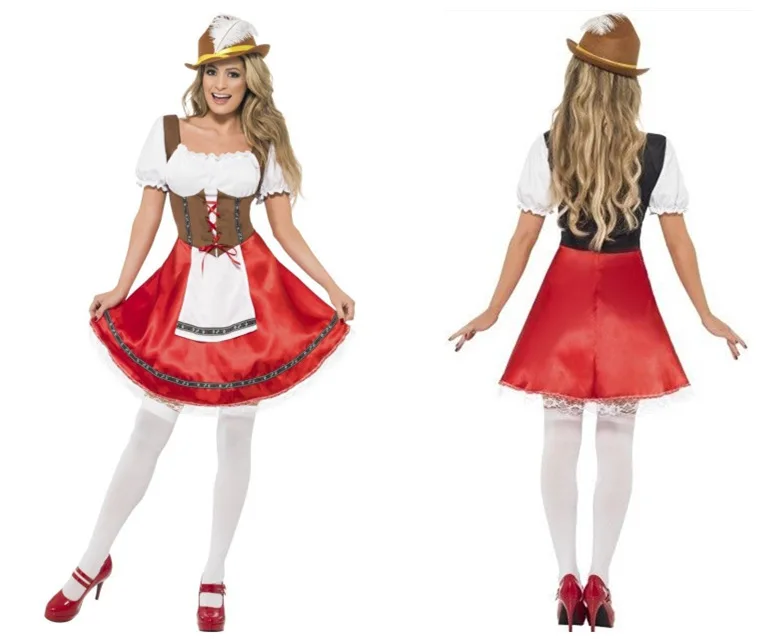 Ladies Oktoberfest Beer Maid Wench German Bavarian Fancy Dress Costume ...
