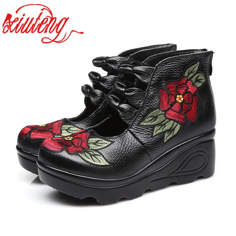 Xiuteng-zapatos-de-andales-con-flores-para-mujer-zapatillas-de-cuero-informales-con-pendiente-a ...