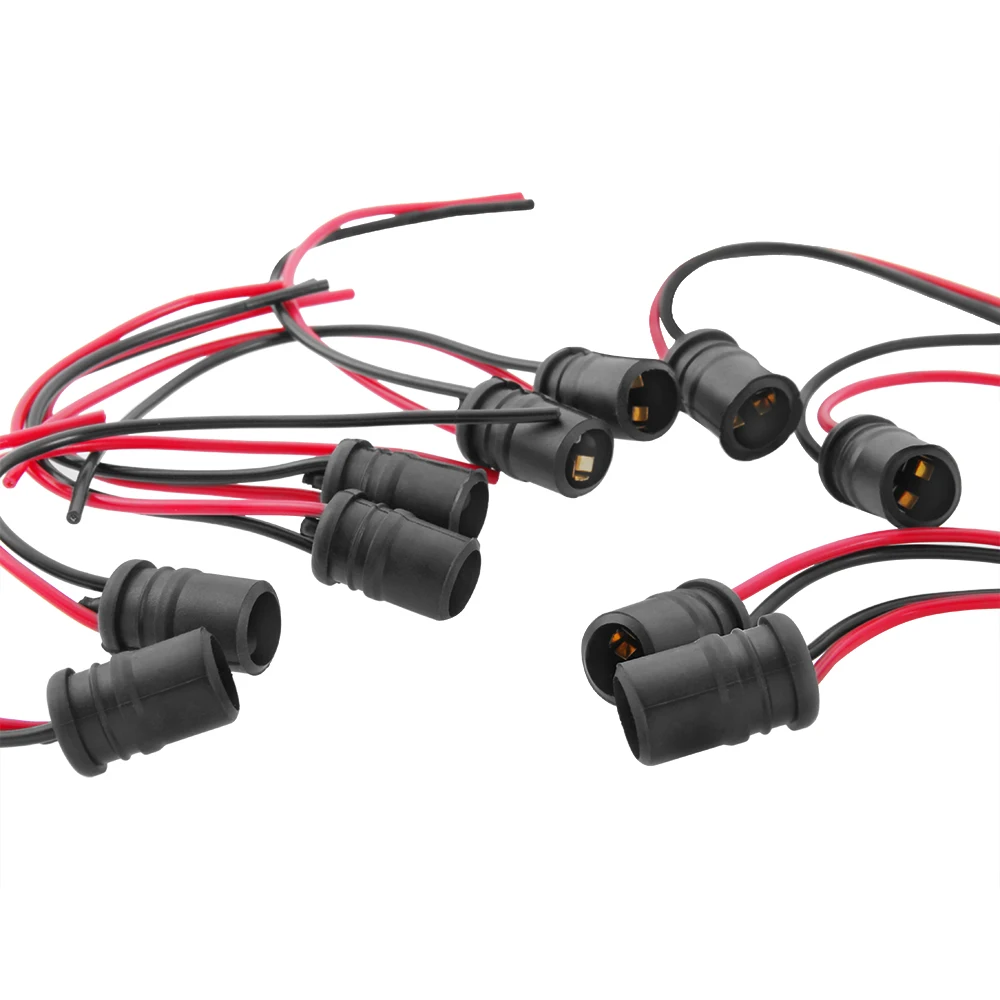 10Pcs T10 W5W Soft Rubber Light Bulb Socket Lamp Holder Connector Car ...