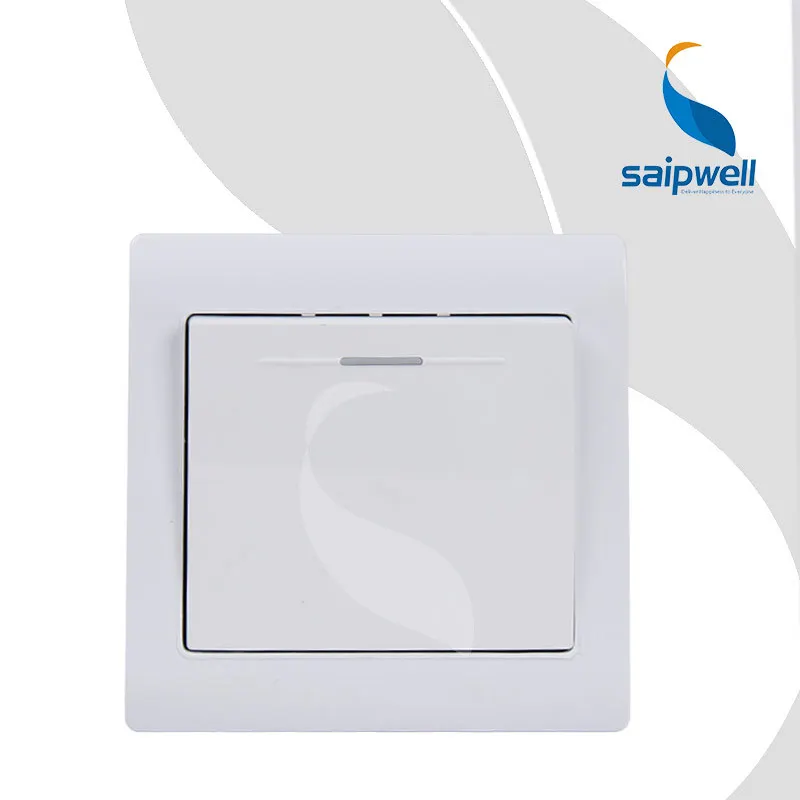 250V 10A Wall Plastic White Switch,1 Gang 1 Way Classical Style Light ...