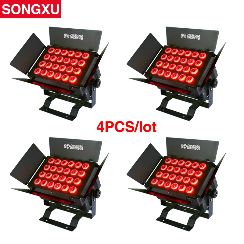 Songxu 4pcs/lot 24x12w Rgbw 4 In1 Led Wall Washer Light Square Flood ...