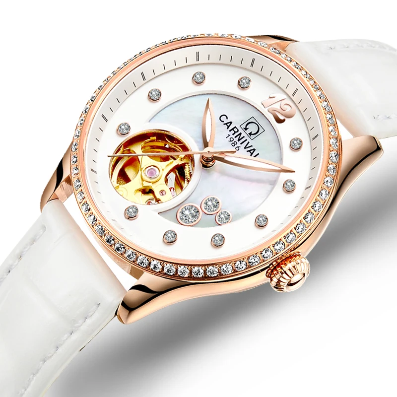 Women Watches Carnival Luxury Brand Watch Women Automatic Mechanical ...