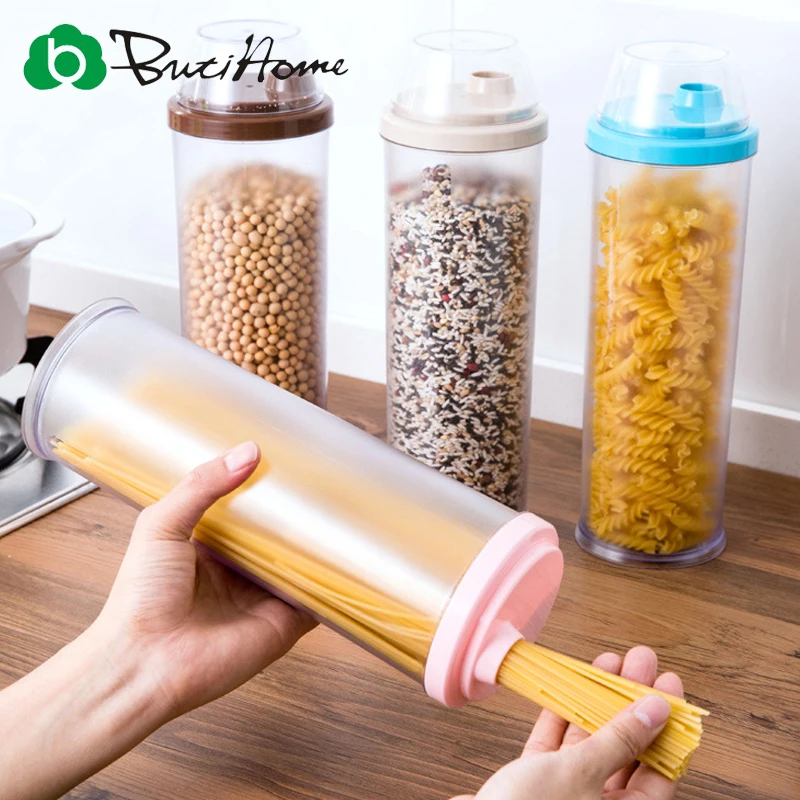 Butihome Food Storage Tank Kitchen Cylindrical Transparent Food Sealed ...