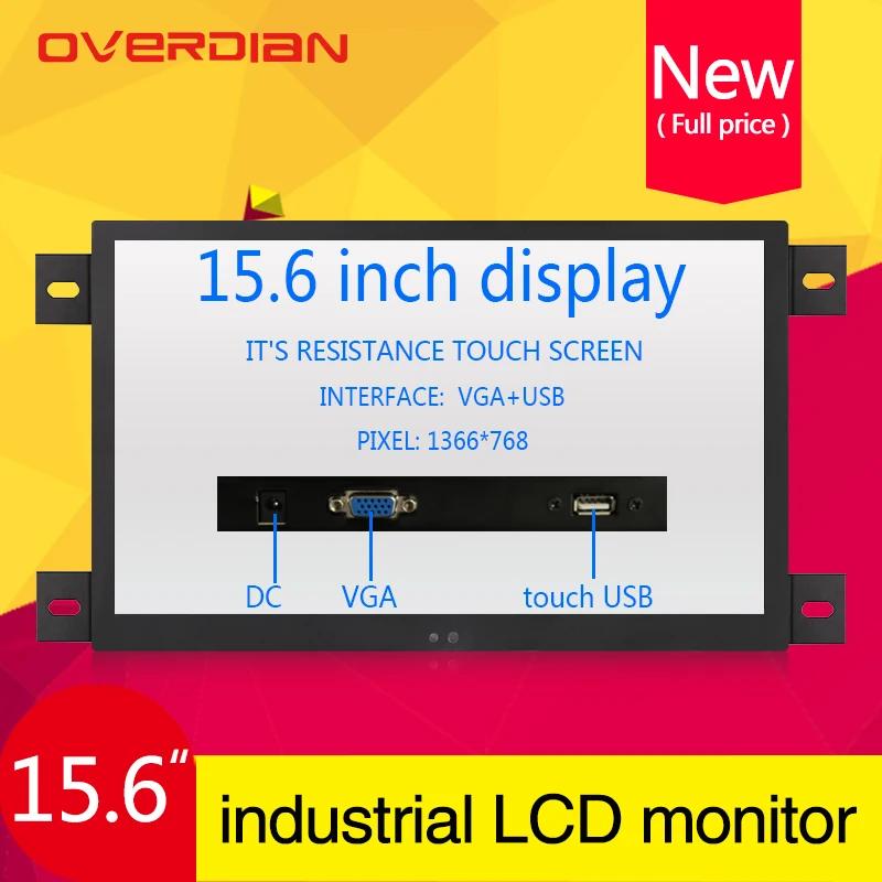 15.6"VGA/USB Interface Industrial Control Lcd Monitor ResistanceTouch ...