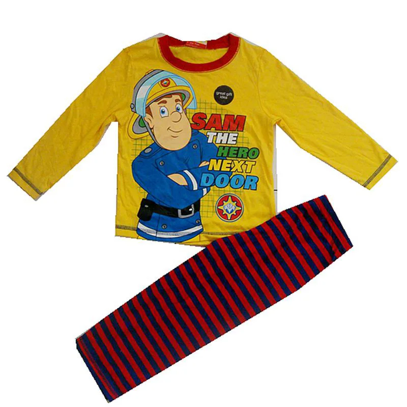 Spring fireman sam Children's clothing sets kids cotton pajamas sets ...